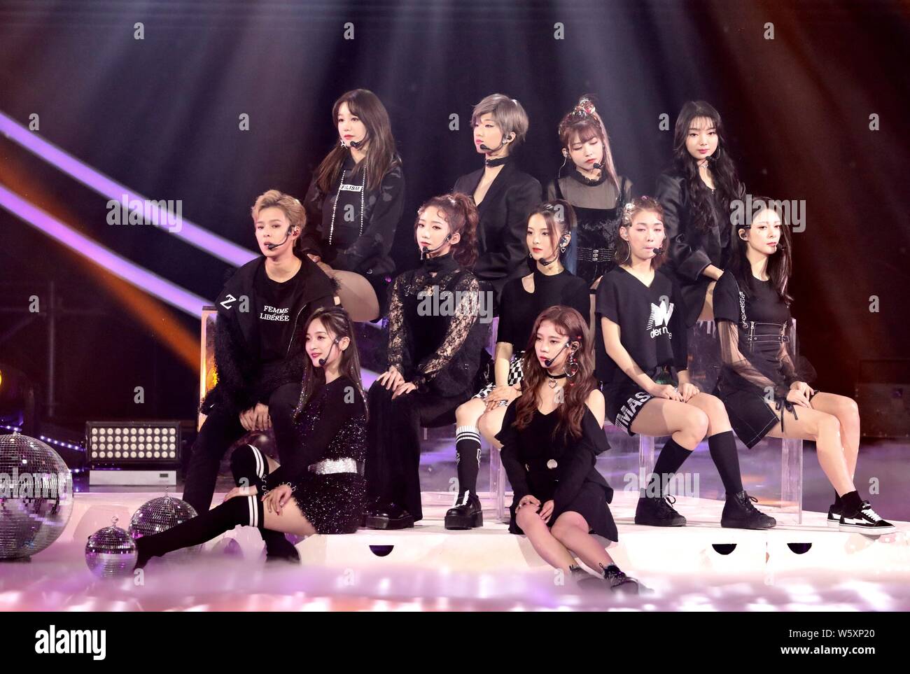 Members of Chinese idol girl group Rocket Girls 101 perform at the ...