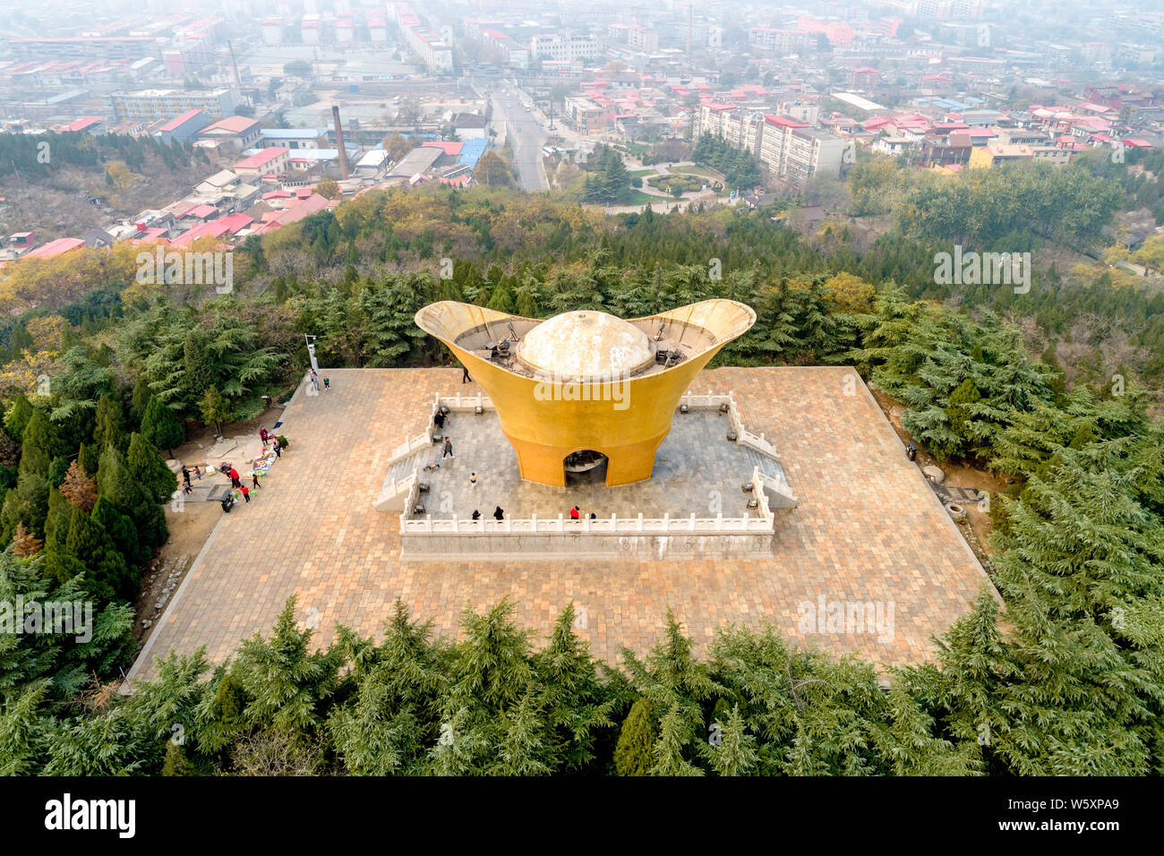 Aerial view of the Handan ingot pavilion, which is one of the 10 ...