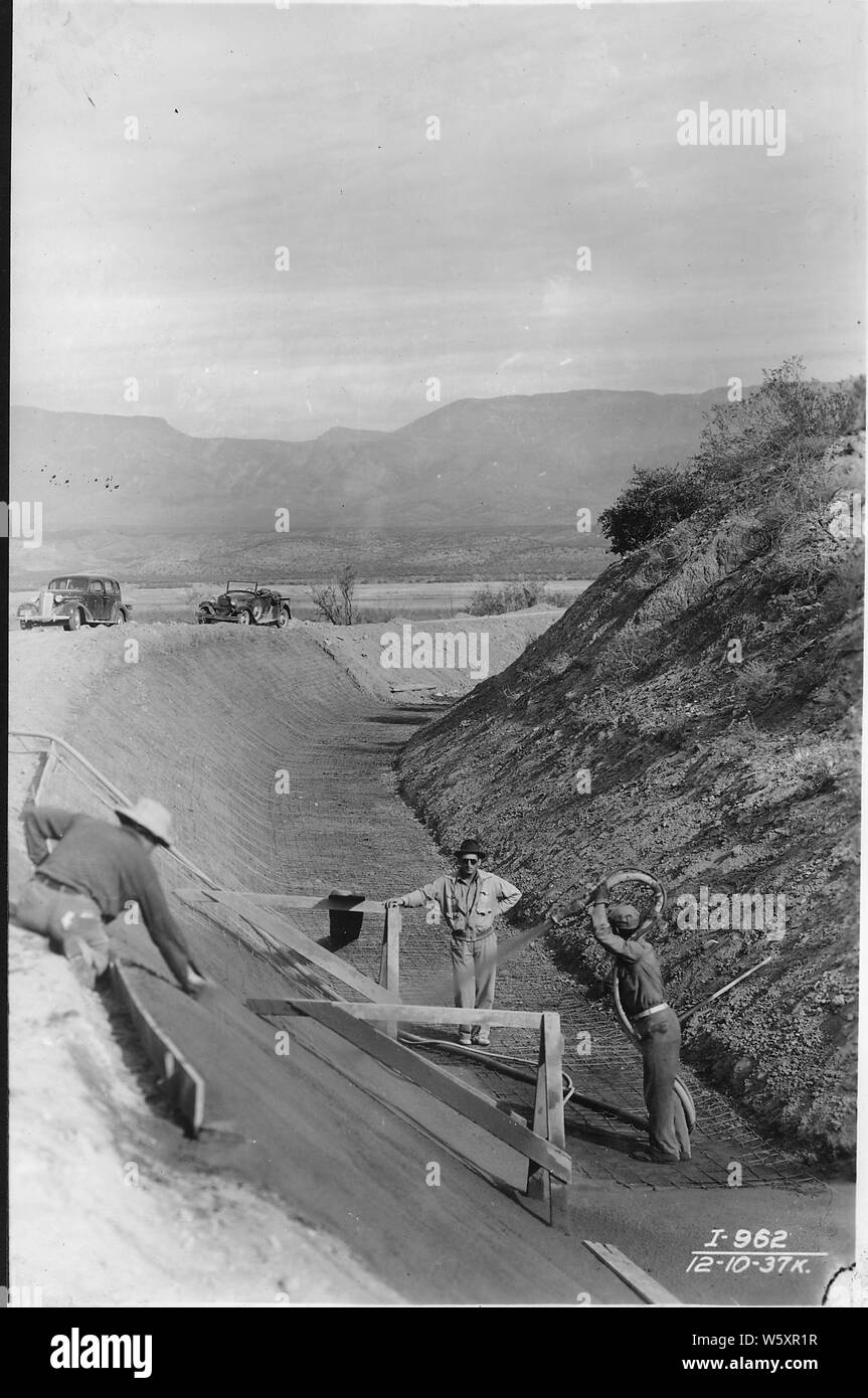 Salt River - Power Canal - Typical section of gunite lining, Roosevelt ...