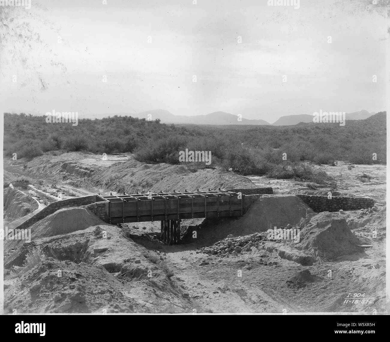 Salt River - Power Canal - View of completed 3' x 12' x 32' redwood ...