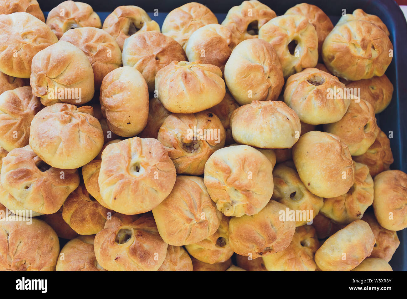 Preparation of belyashes. Traditional russian meat pies belyashi ...
