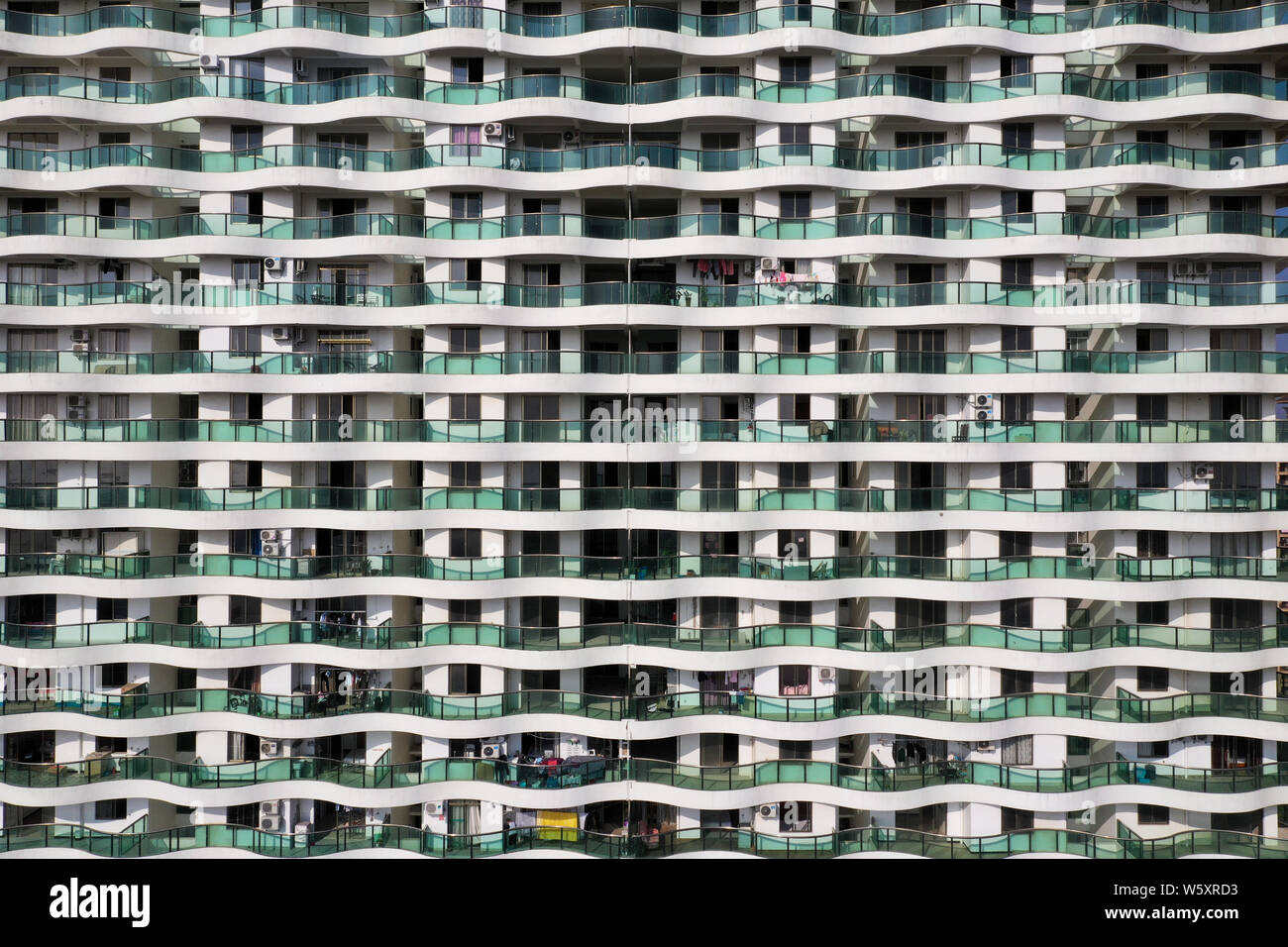 A view of an instant noodle-shaped high-rise residential apartment ...