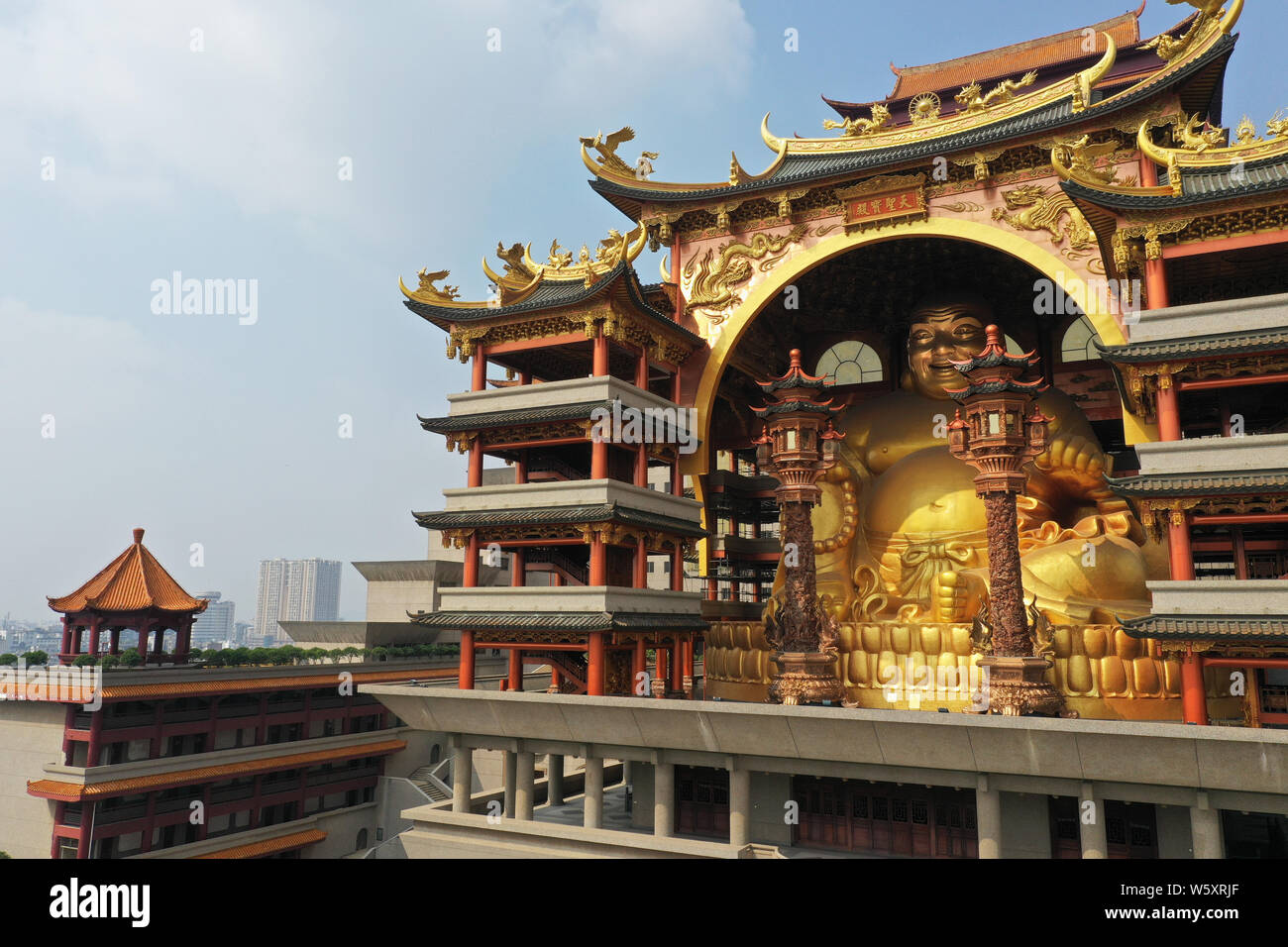 A view of the "Yun Tian Gong", known as Guangxi's "Potala Palace," with ...