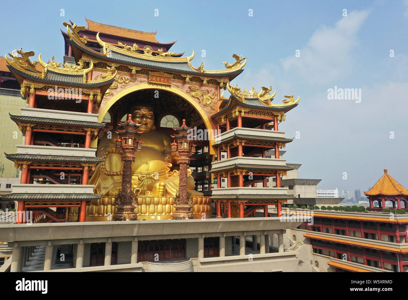 A view of the "Yun Tian Gong", known as Guangxi's "Potala Palace," with ...