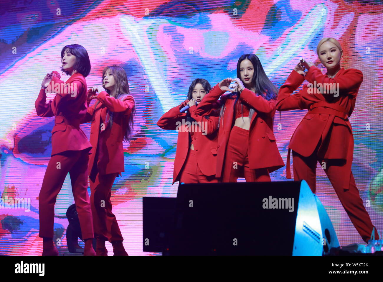 South Korean girl group EXID performs during a showcase to release ...