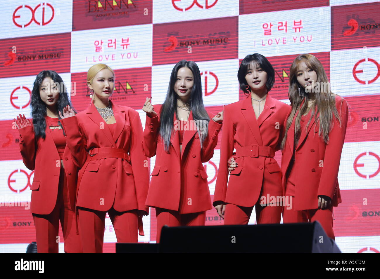 South Korean girl group EXID attends a showcase to release their ...