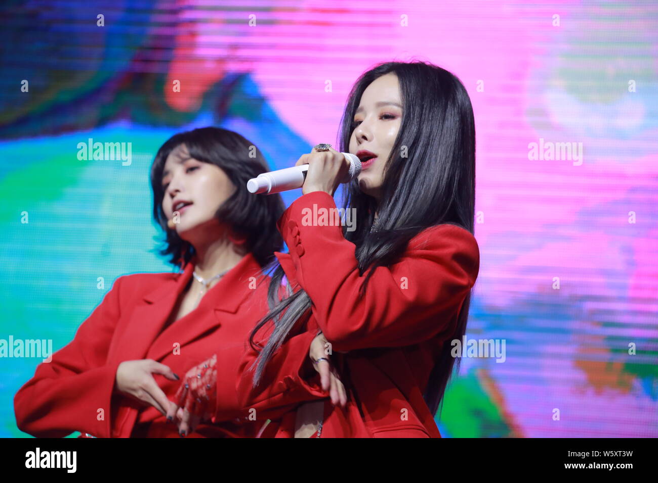 South Korean girl group EXID performs during a showcase to release ...