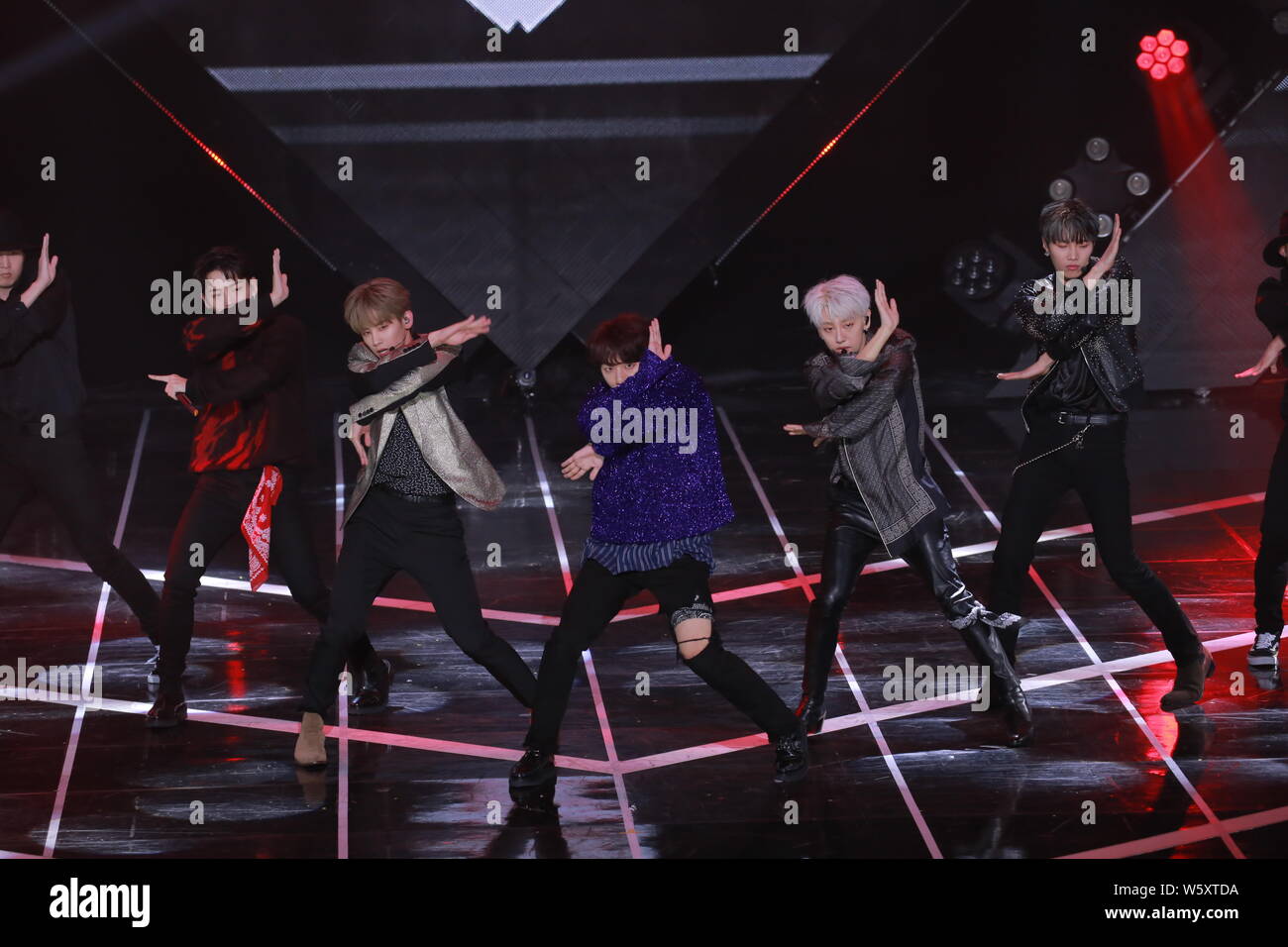 Members of South Korean boy band Hotshot perform during the South ...