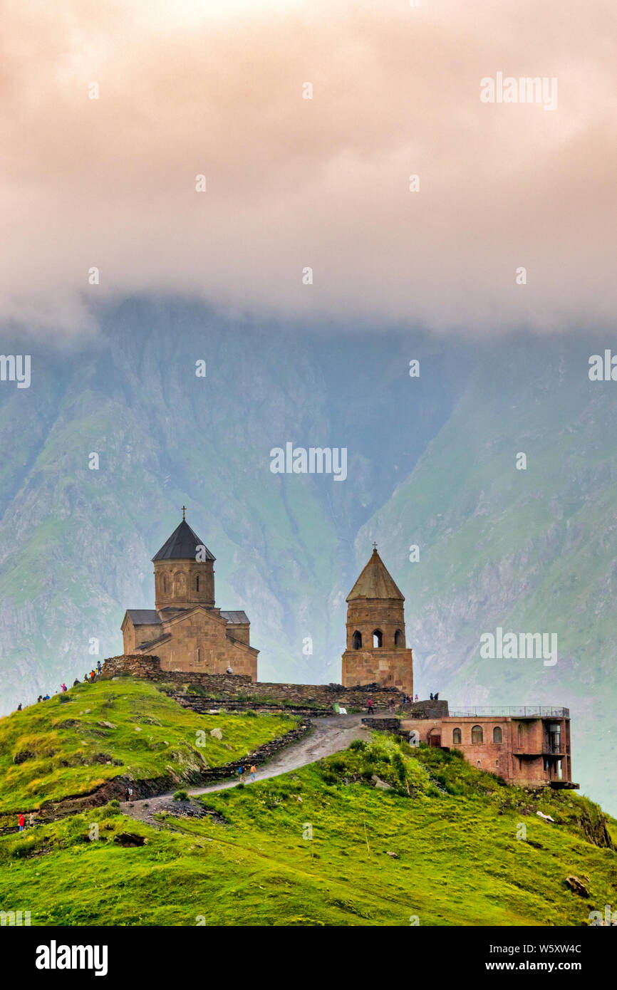 Gergeti trinity church hi-res stock photography and images - Alamy