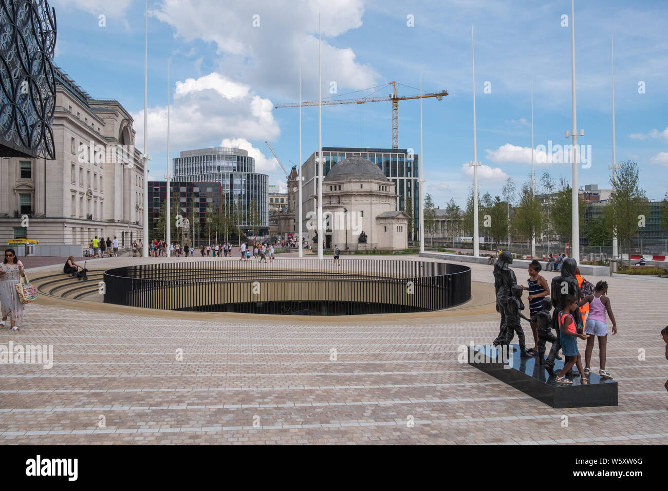 Contrasting buildings Baskerville House, Hall of Memory and Library of Birmingham in Centenary ...