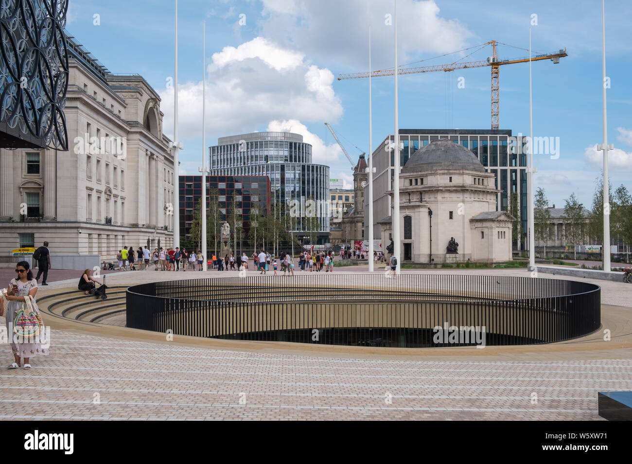 Contrasting buildings Baskerville House, Hall of Memory and Library of Birmingham in Centenary ...