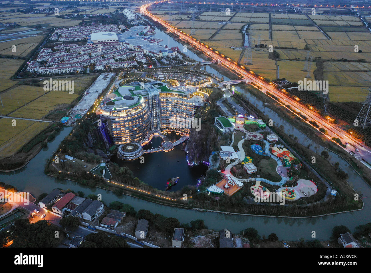 The five-star Shanghai Tianmashan Pit Hotel, also known as the Shimao ...