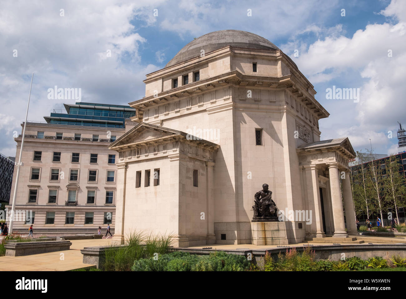 Contrasting buildings Baskerville House, Hall of Memory and Library of Birmingham in Centenary ...