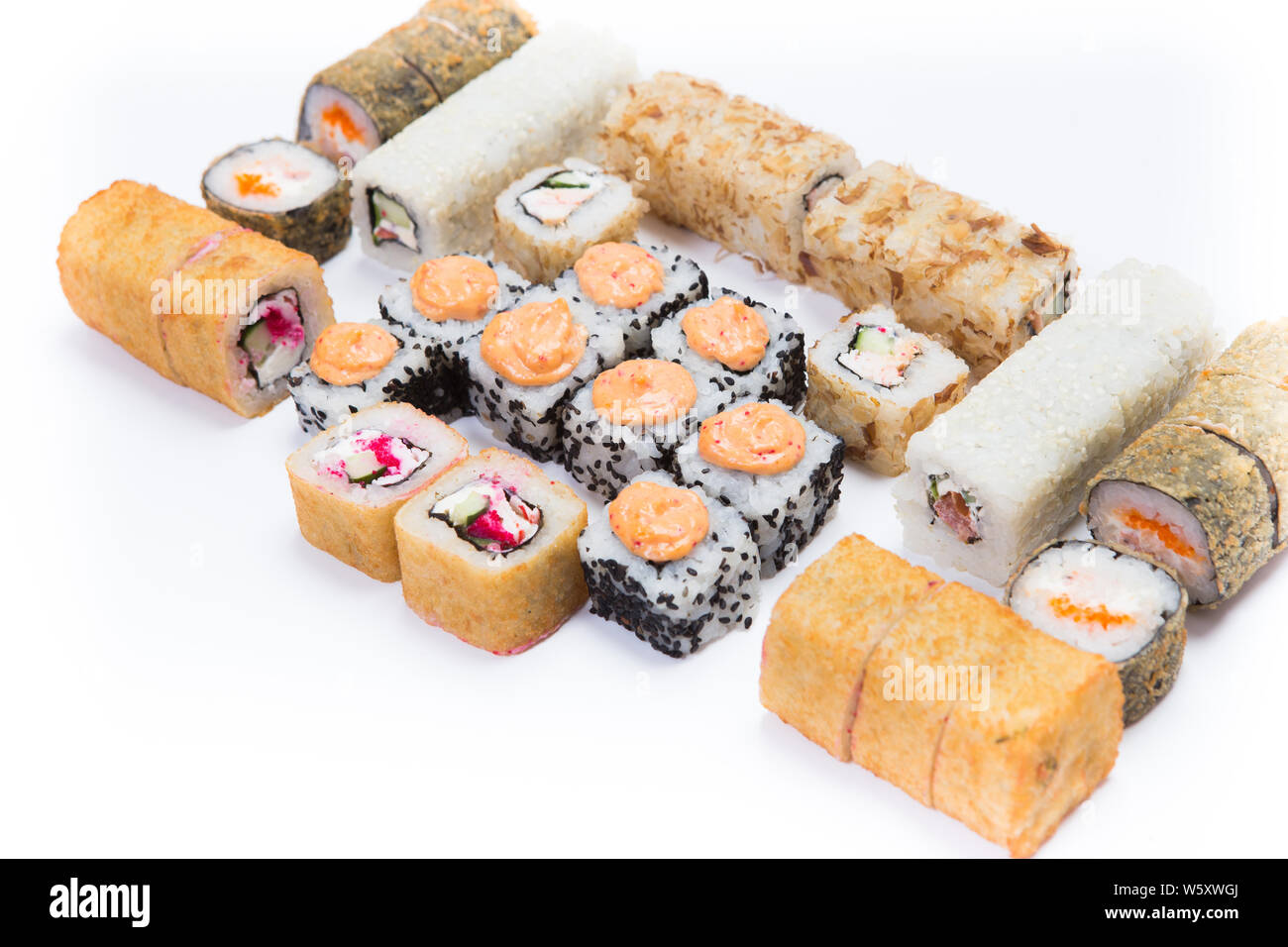 Japanese food restaurant, sushi maki gunkan roll plate or platter set ...