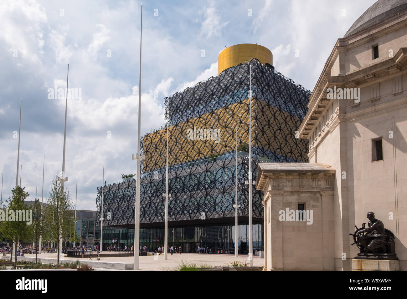 Contrasting buildings Baskerville House, Hall of Memory and Library of Birmingham in Centenary ...