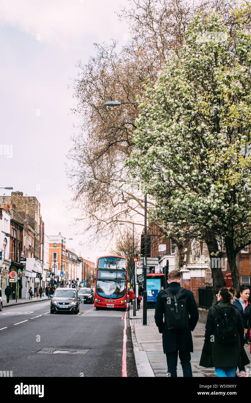 Street views of Islington in East London in early spring Stock Photo ...