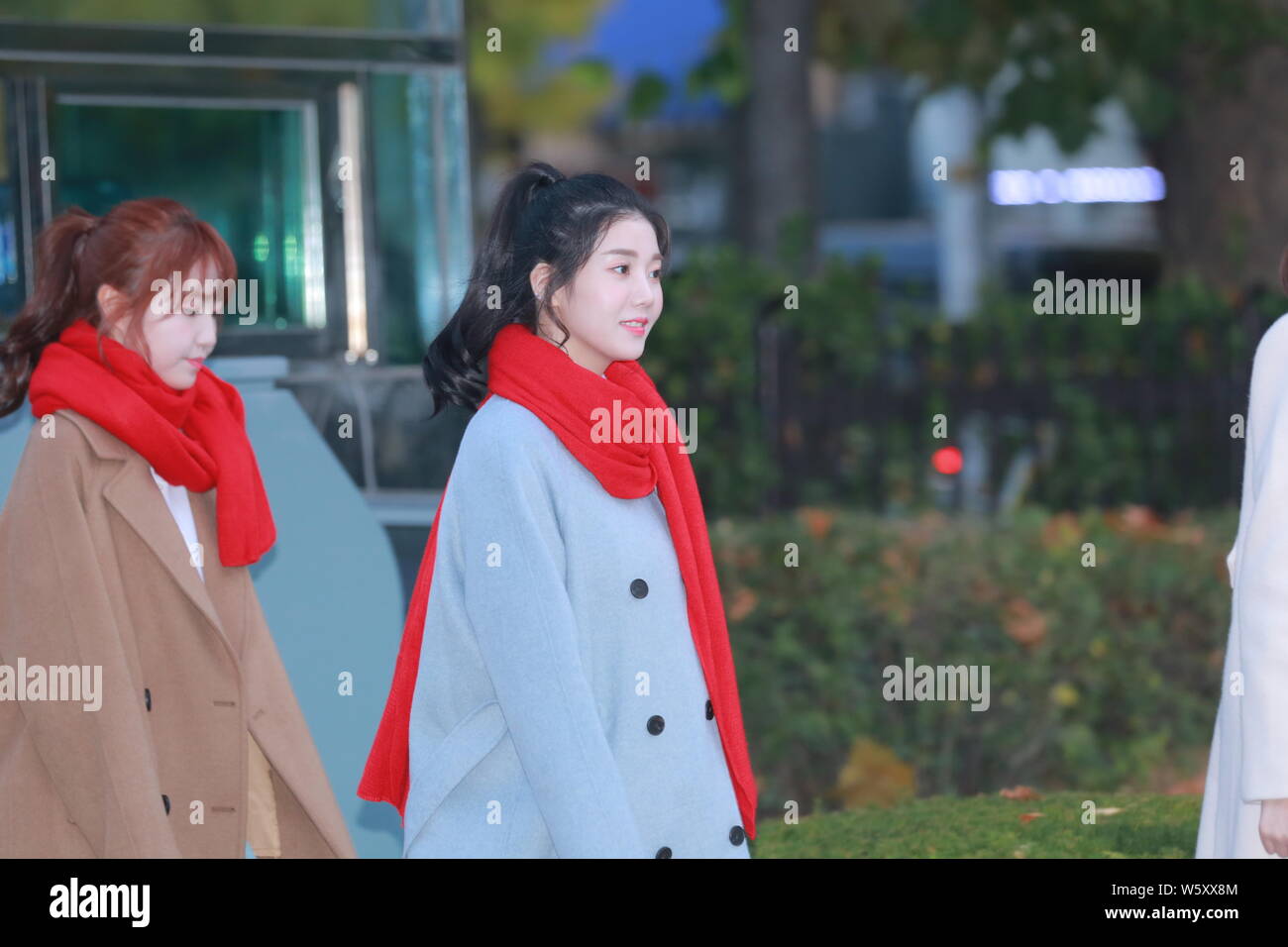 Members of South Korean girl group Izone, stylized as IZ*ONE, attend ...