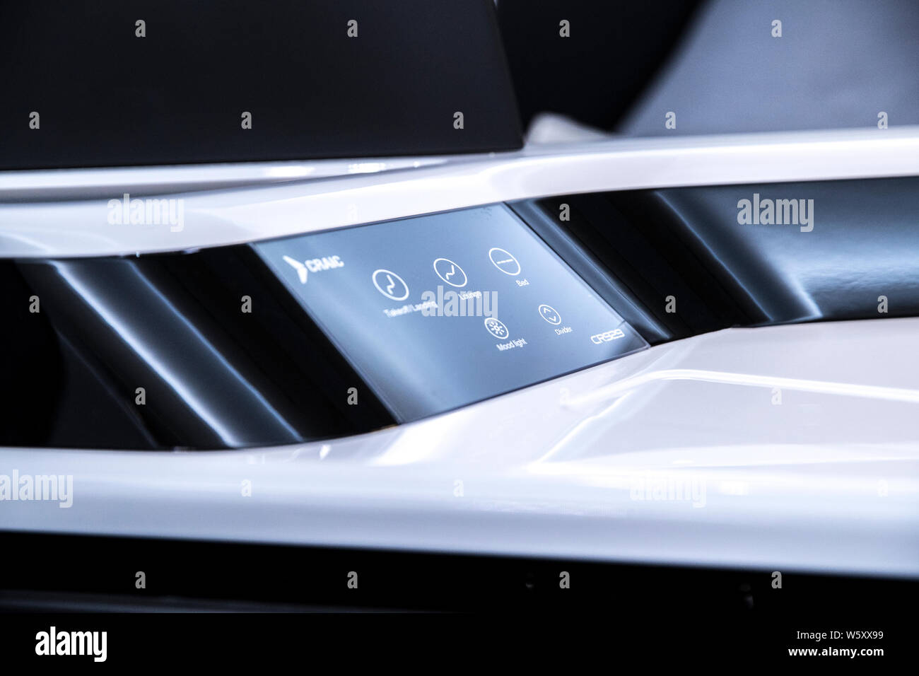 Interior view of a full-size mock-up of the CR929 widebody jet ...