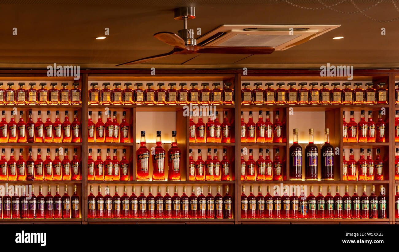 Shelves full of bottles in a cafe in Split, Croatia Stock Photo - Alamy