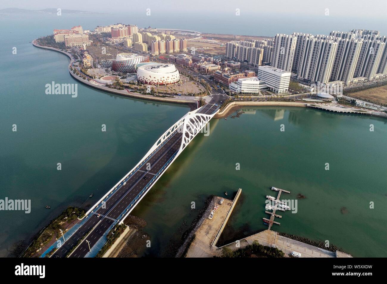 The Coral Bridge, Shanhubei Qiao in Chinese, is pictured in Qingdao ...