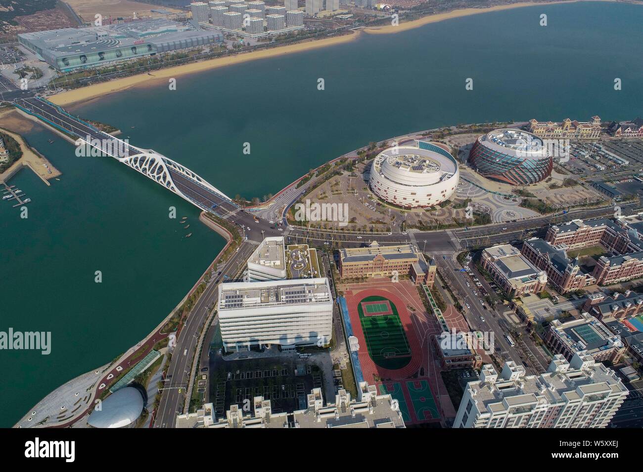 The Coral Bridge, Shanhubei Qiao in Chinese, is pictured in Qingdao ...