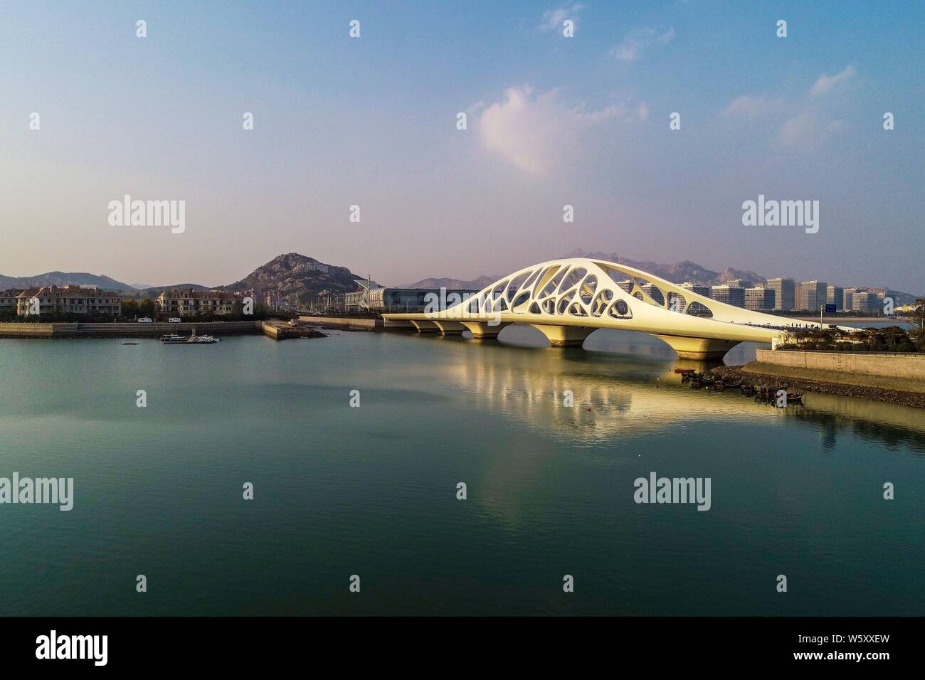 The Coral Bridge, Shanhubei Qiao in Chinese, is pictured in Qingdao ...