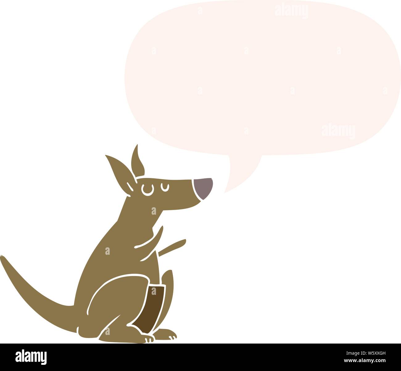 cartoon kangaroo with speech bubble in retro style Stock Vector Image ...