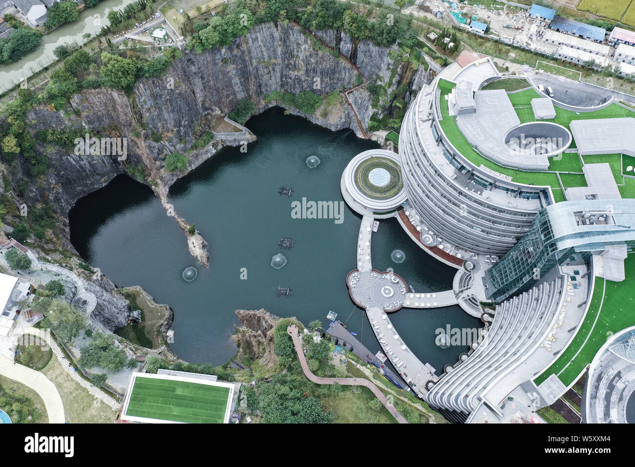 The five-star Shanghai Tianmashan Pit Hotel, also known as the Shimao ...