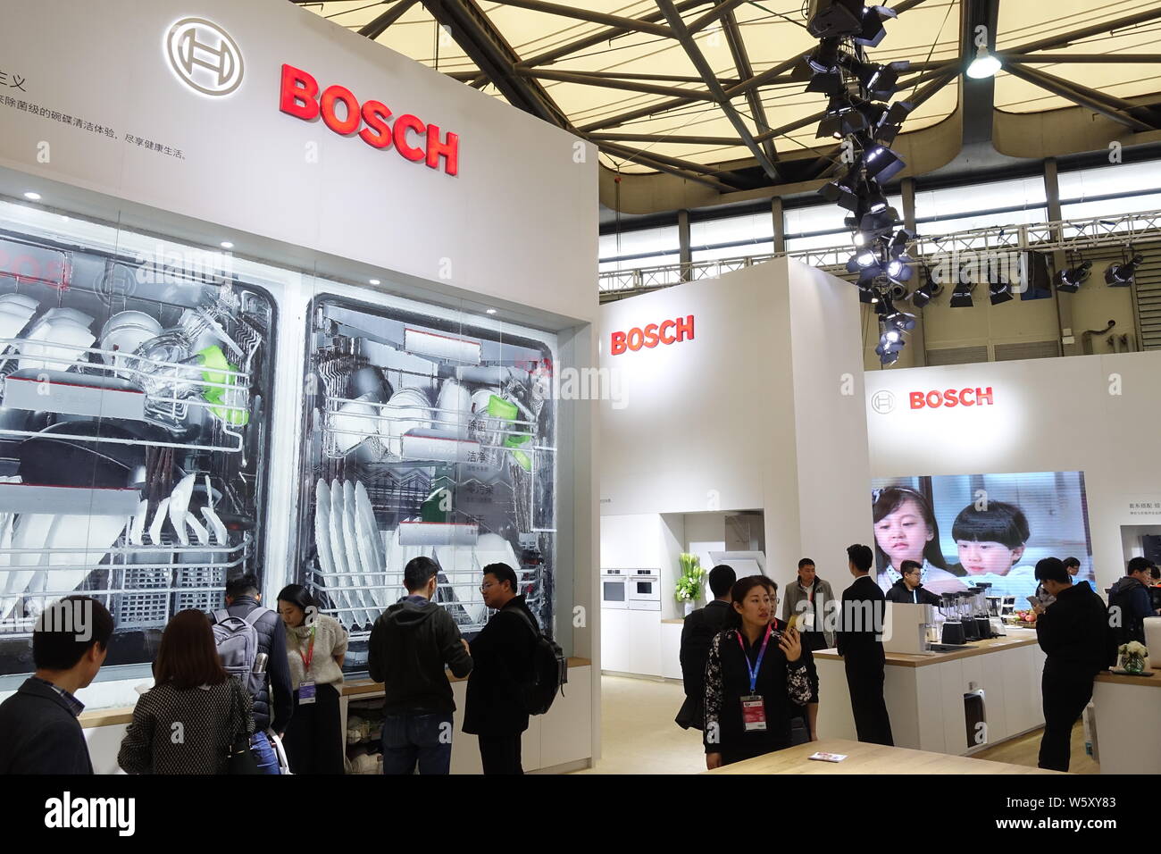 --FILE--People visit the stand of Bosch during an expo in Shanghai ...