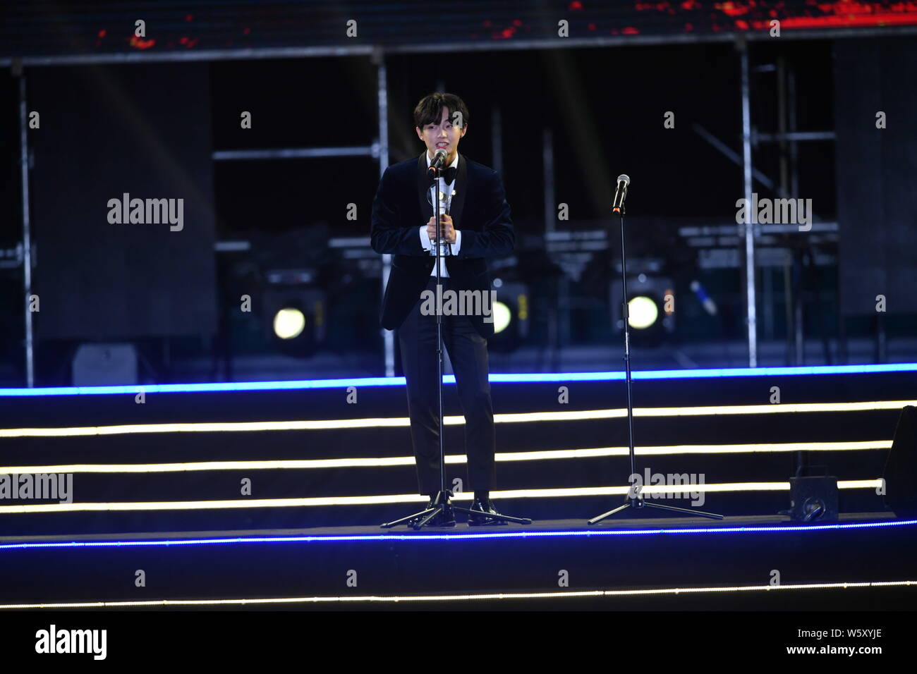 Chinese singer Jin Longguo of South Korean project boy band JBJ poses ...