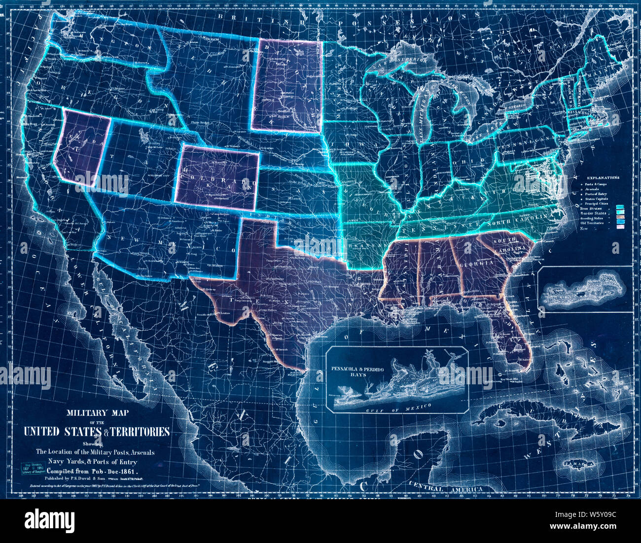 Civil War Maps 1145 Military map of the United States territories ...