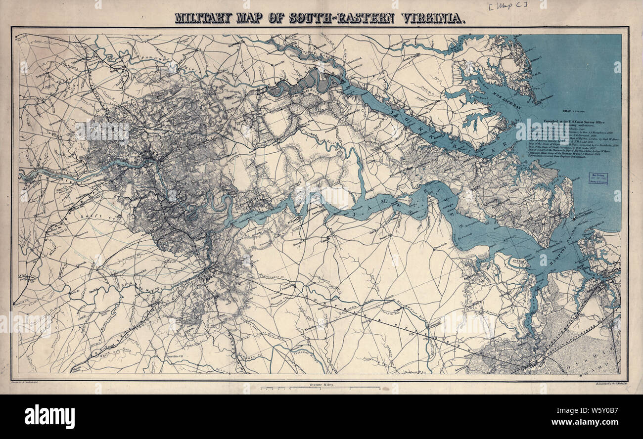 Civil War Maps 1138 Military map of south-eastern Virginia Rebuild and ...