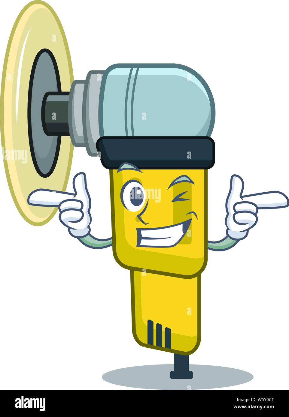 Wink pneumatic sander in a cartoon drawer vector illustration Stock ...