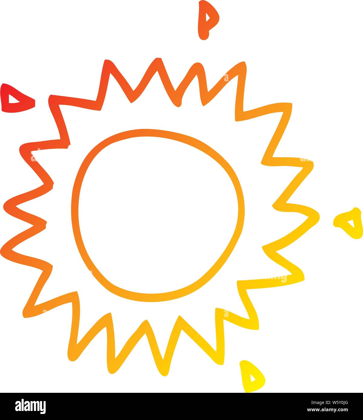 warm gradient line drawing of a cartoon sun Stock Vector Image & Art ...