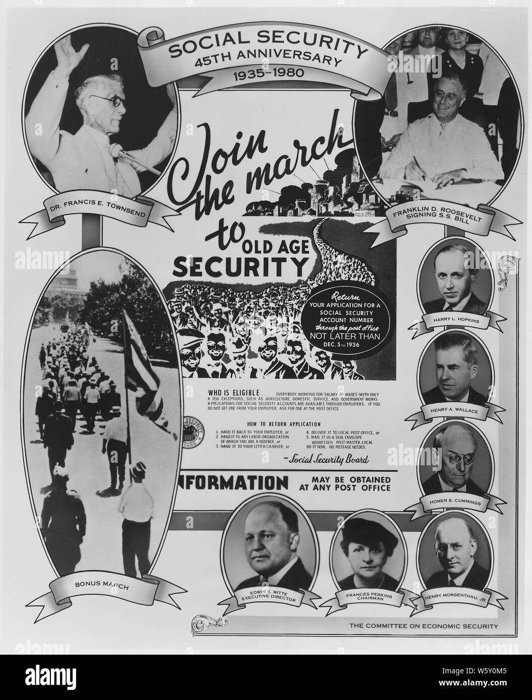 Social Security 45th Anniversary Poster Stock Photo - Alamy