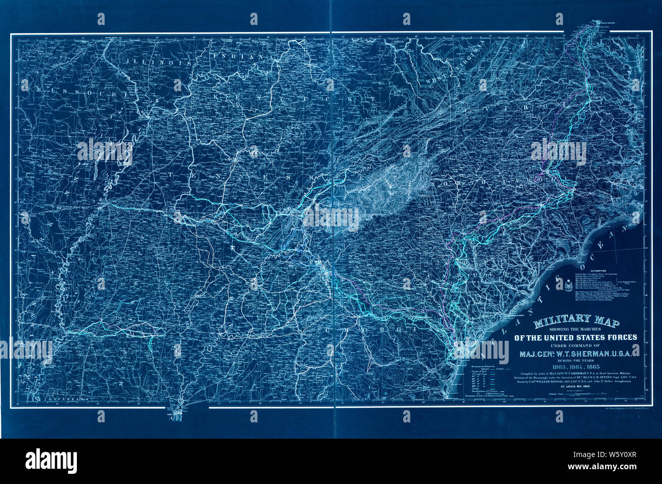 American civil war map 1865 hi-res stock photography and images - Alamy