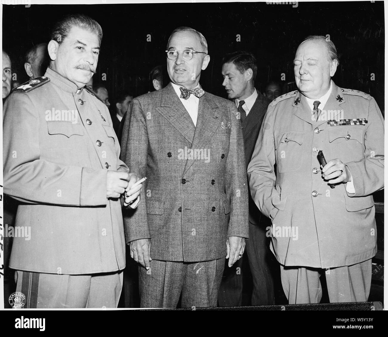 Soviet Prime Minister Josef Stalin, President Harry S. Truman, and ...