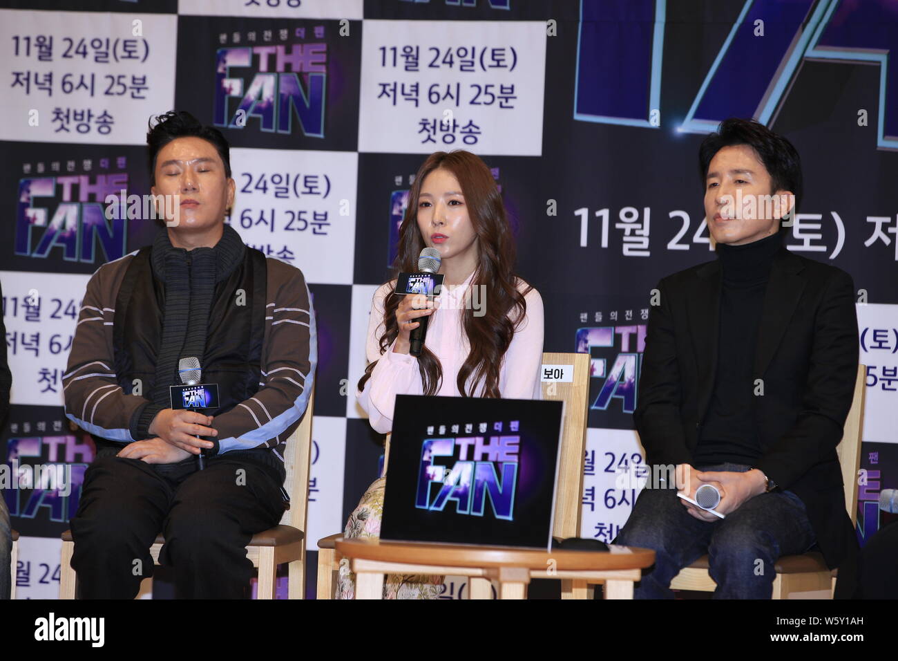 (From left) South Korean singer Lee Sang-min, singer and actress Kwon ...