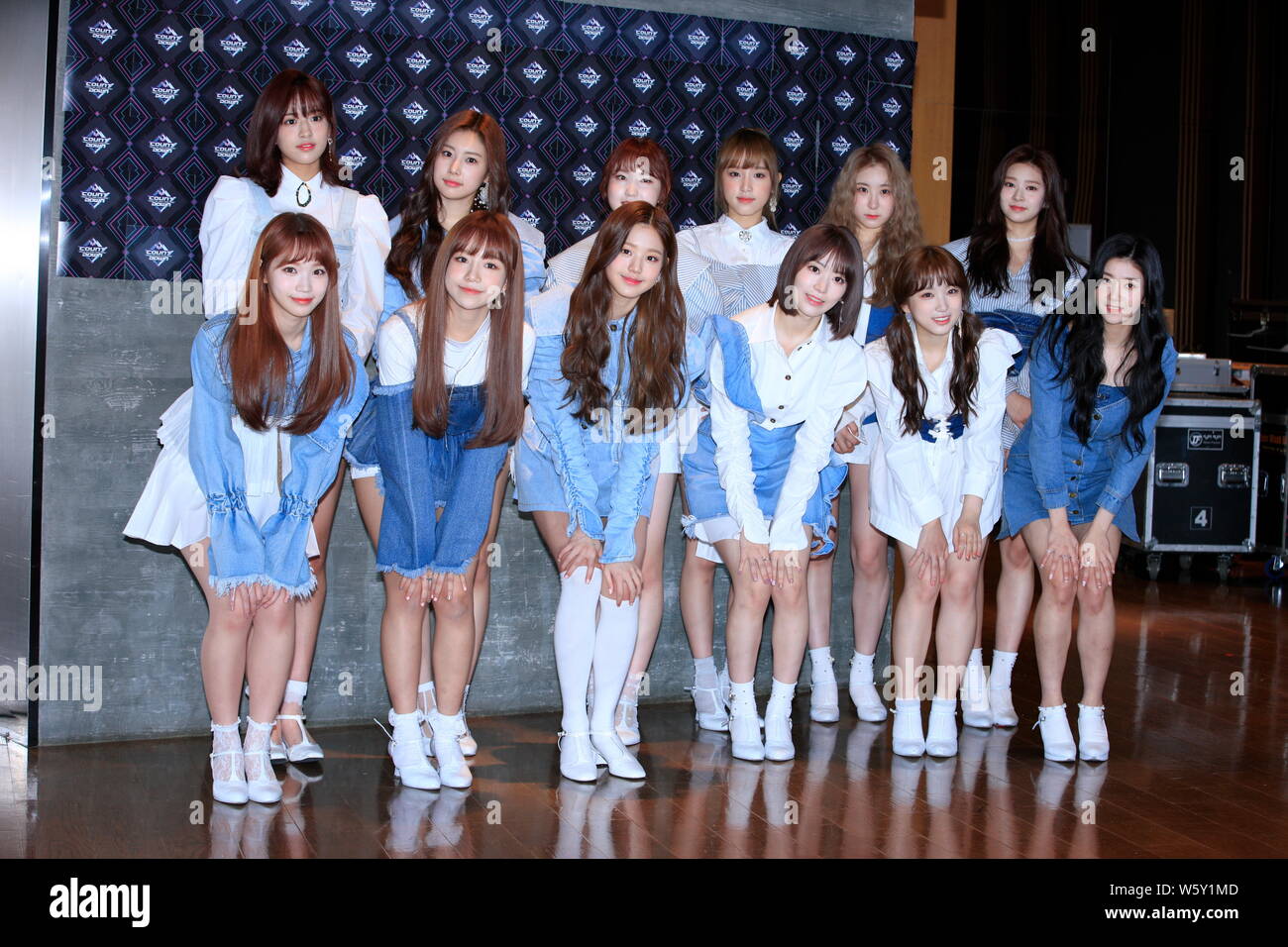 Members of South Korean girl group Izone, stylized as IZ*ONE, attend ...