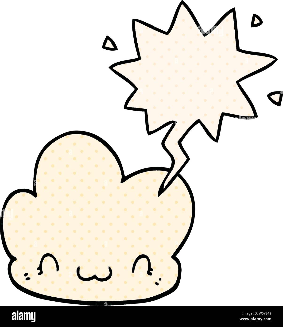 cartoon cloud with speech bubble in comic book style Stock Vector Image ...