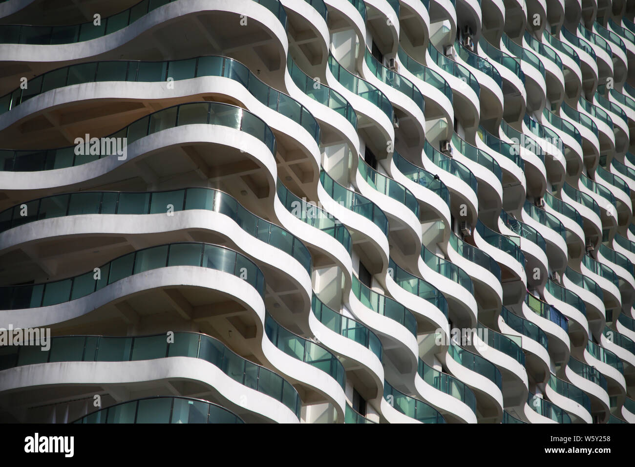 A view of an instant noodle-shaped high-rise residential apartment ...