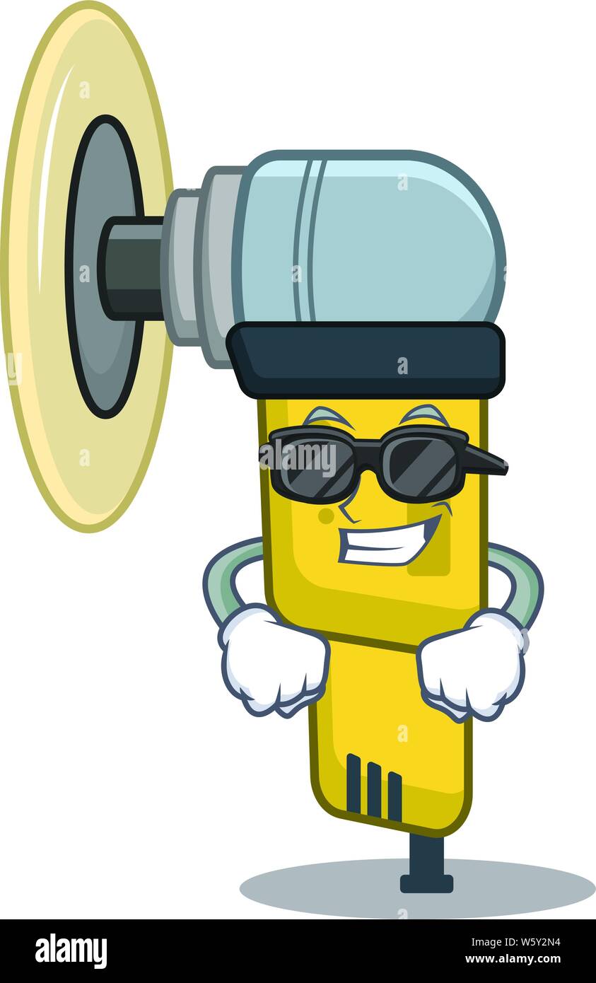 Super cool pneumatic sander in a cartoon drawer vector illustration ...