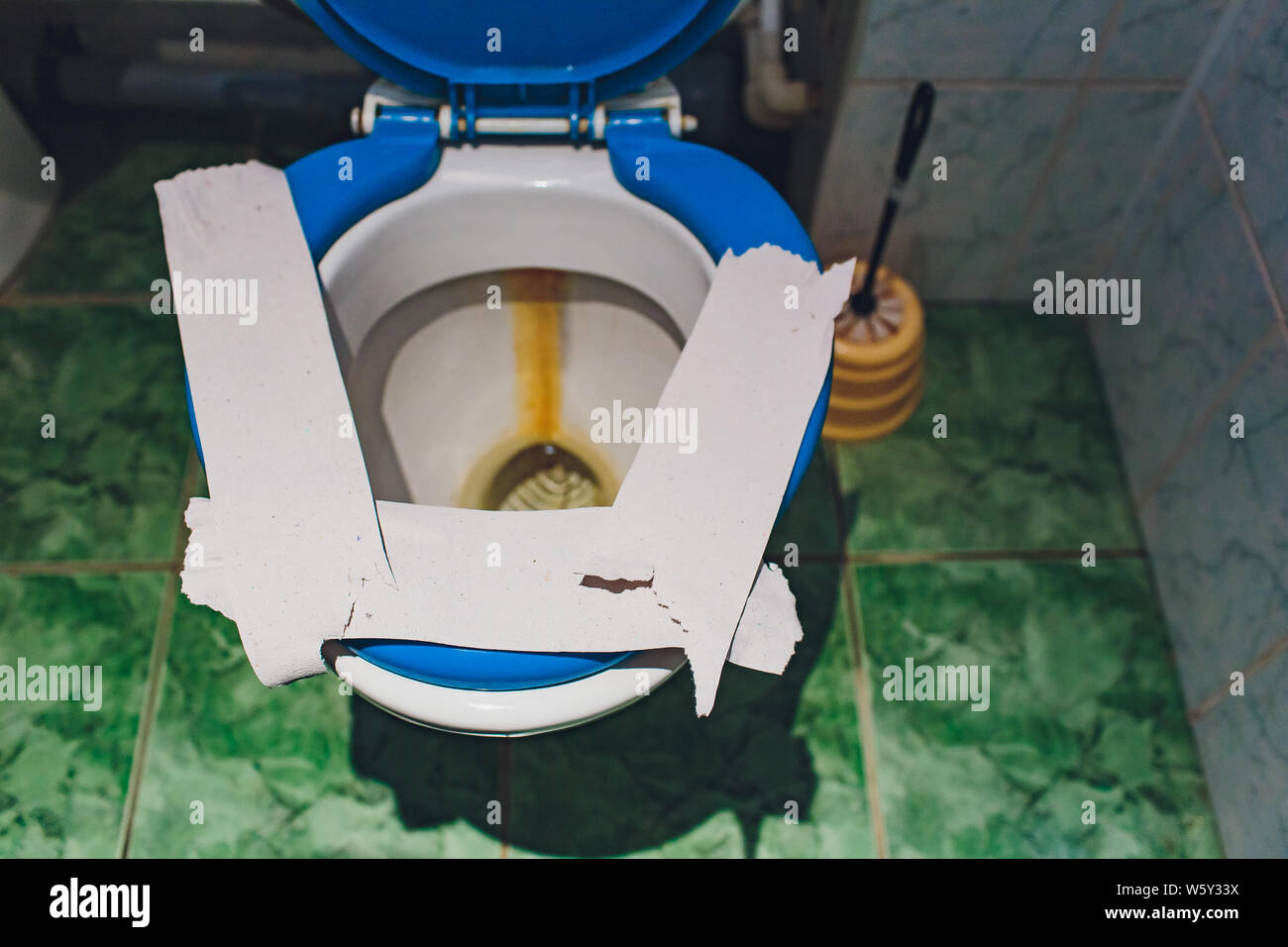 Toilet dirty and full of dust, unhygienic room, abandonment toilet ...