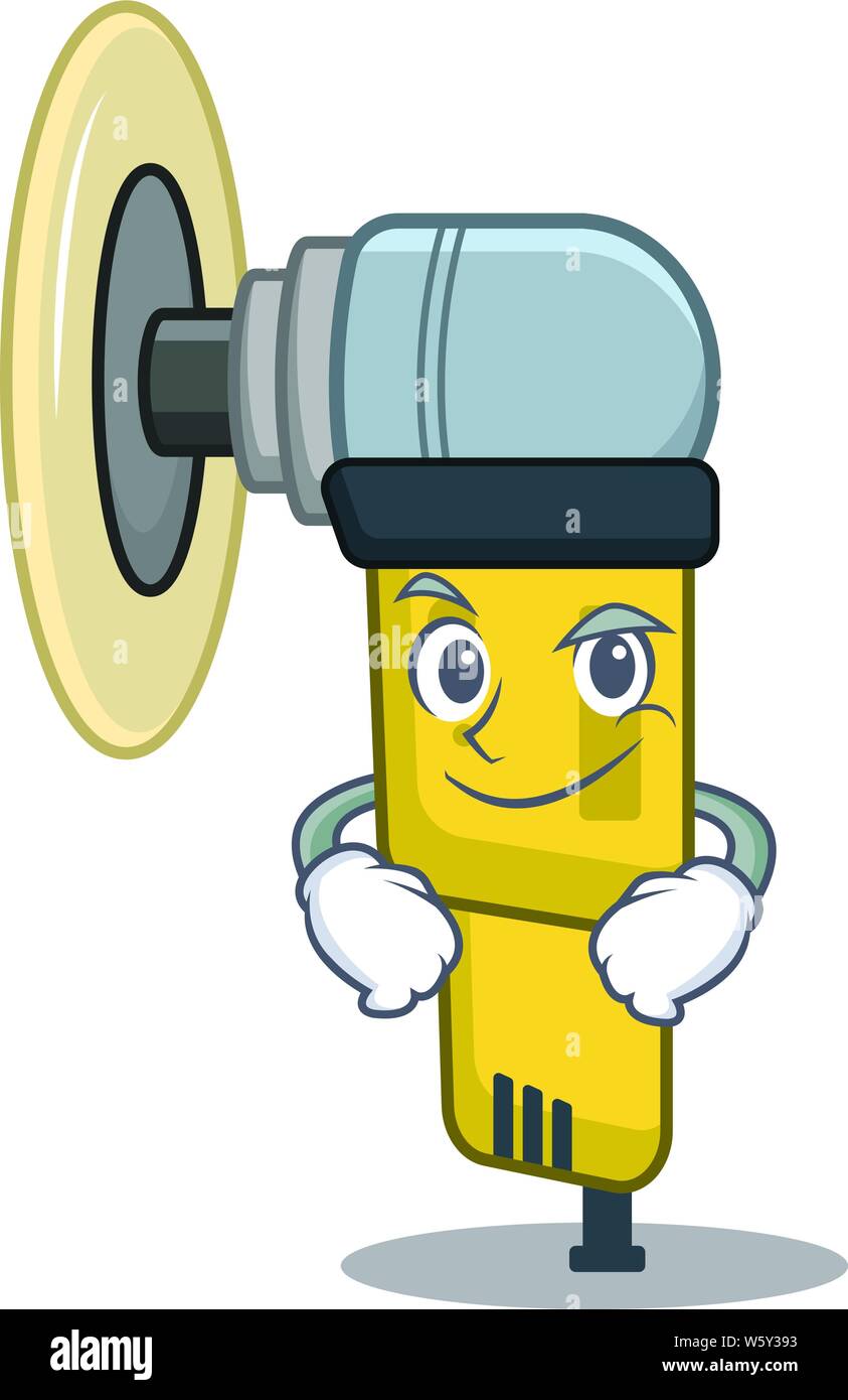 Smirking pneumatic sander in a cartoon drawer vector illustration Stock ...