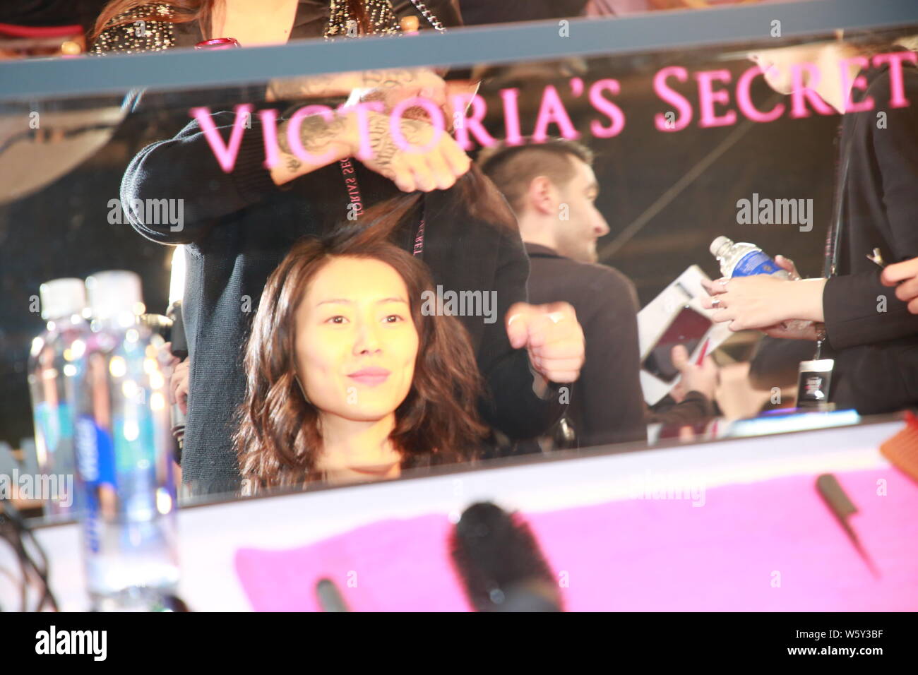 Victoria's Secret Angel and Chinese model Liu Wen is pictured backstage ...