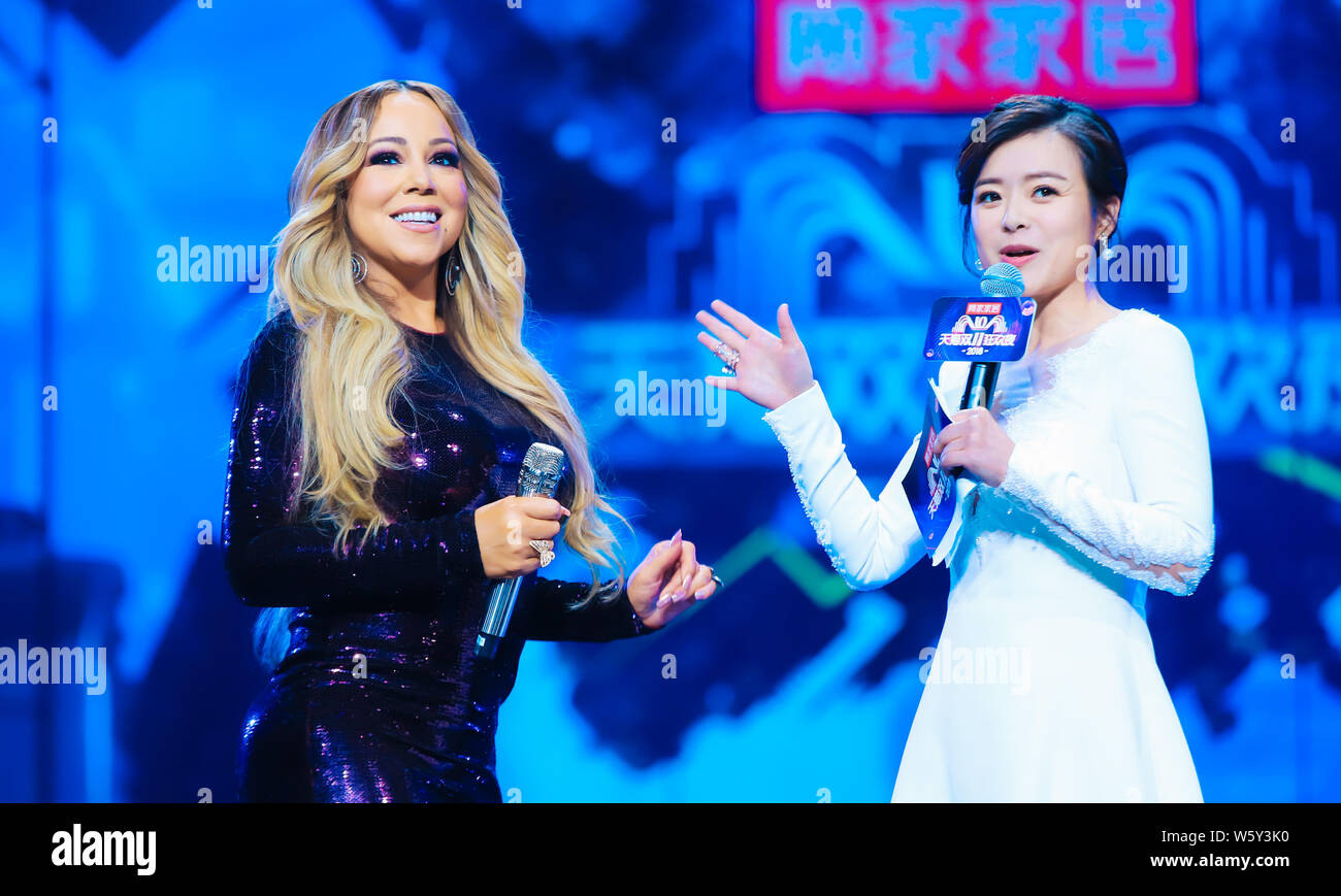 American singer Mariah Carey performs during the gala of the Tmall 11. ...