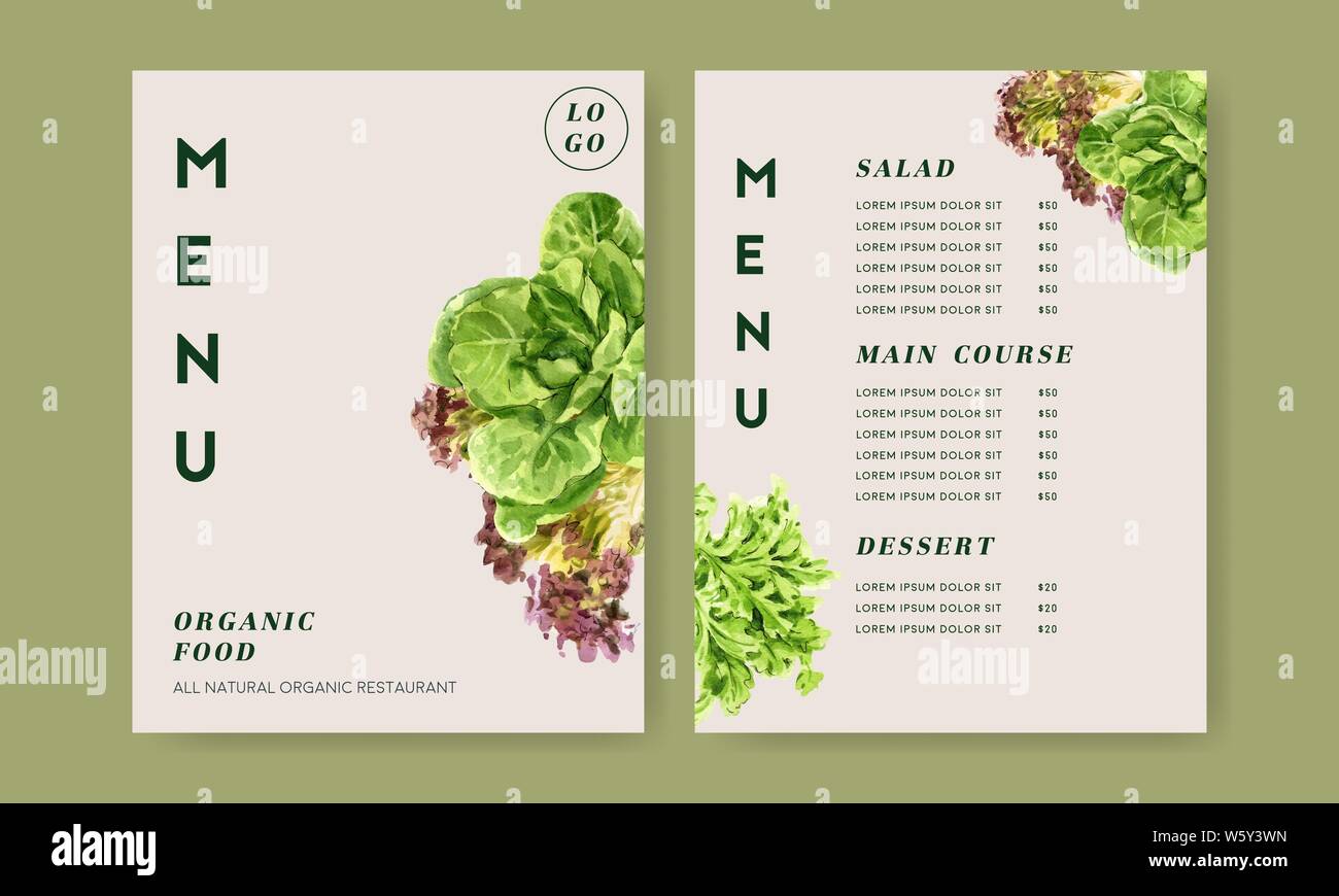 vegetable watercolor paint collection. Fresh food organic menu healthy ...