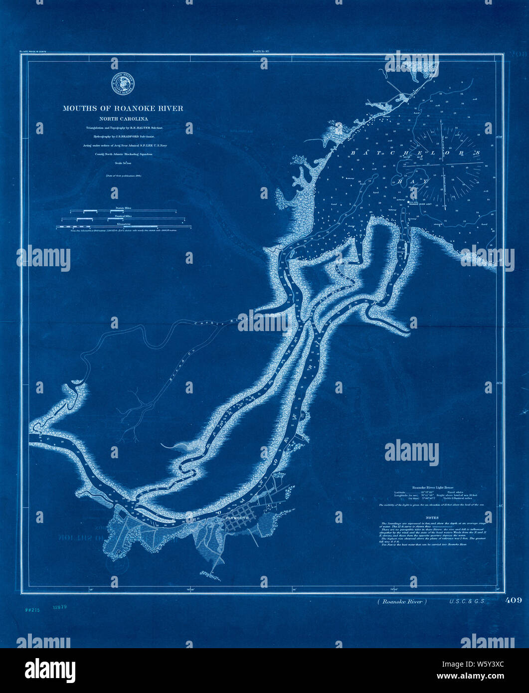 Civil War Maps 1177 Mouths of Roanoke River North Carolina Inverted ...