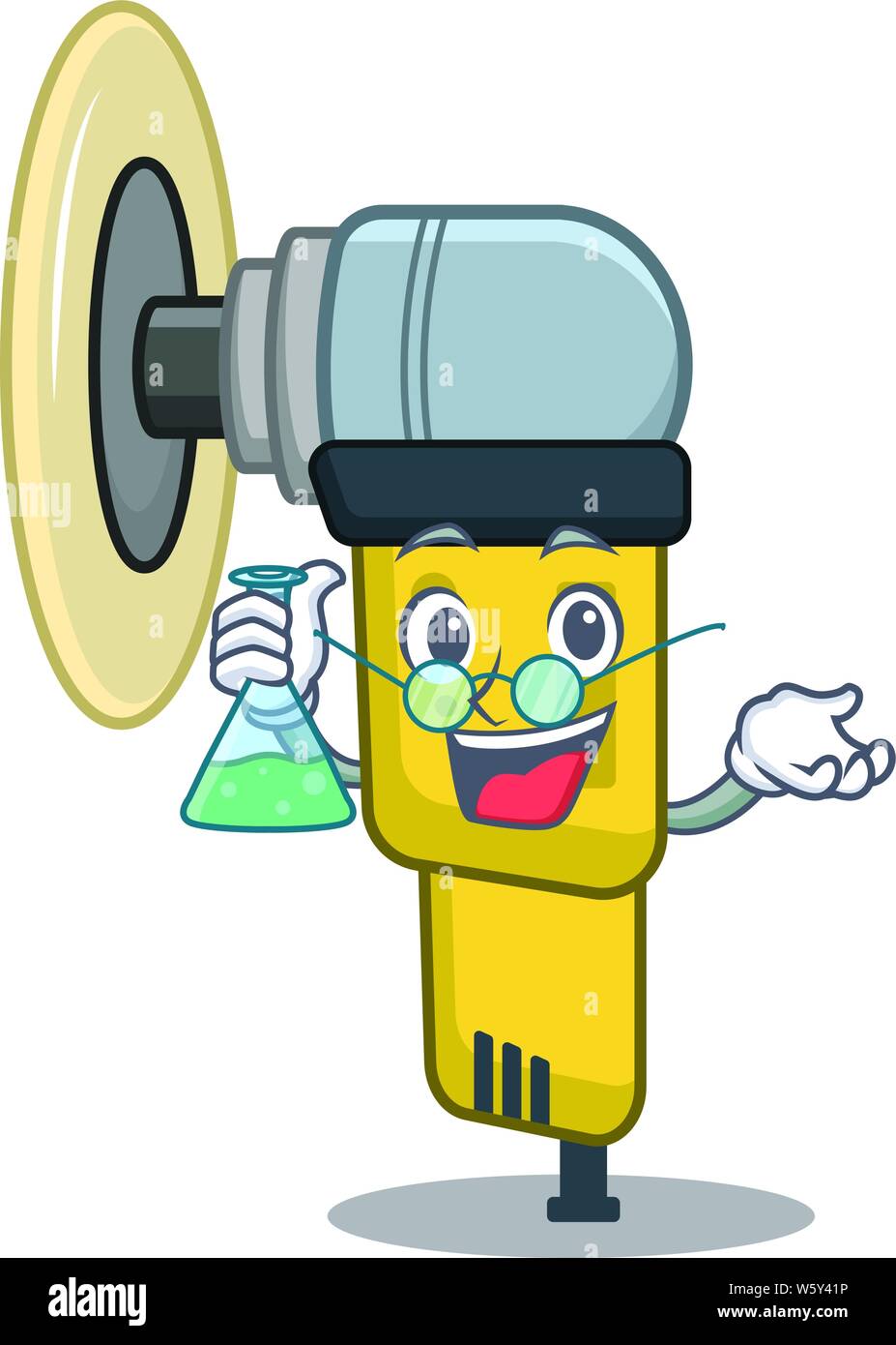 Professor pneumatic sander in a cartoon drawer vector illustration ...