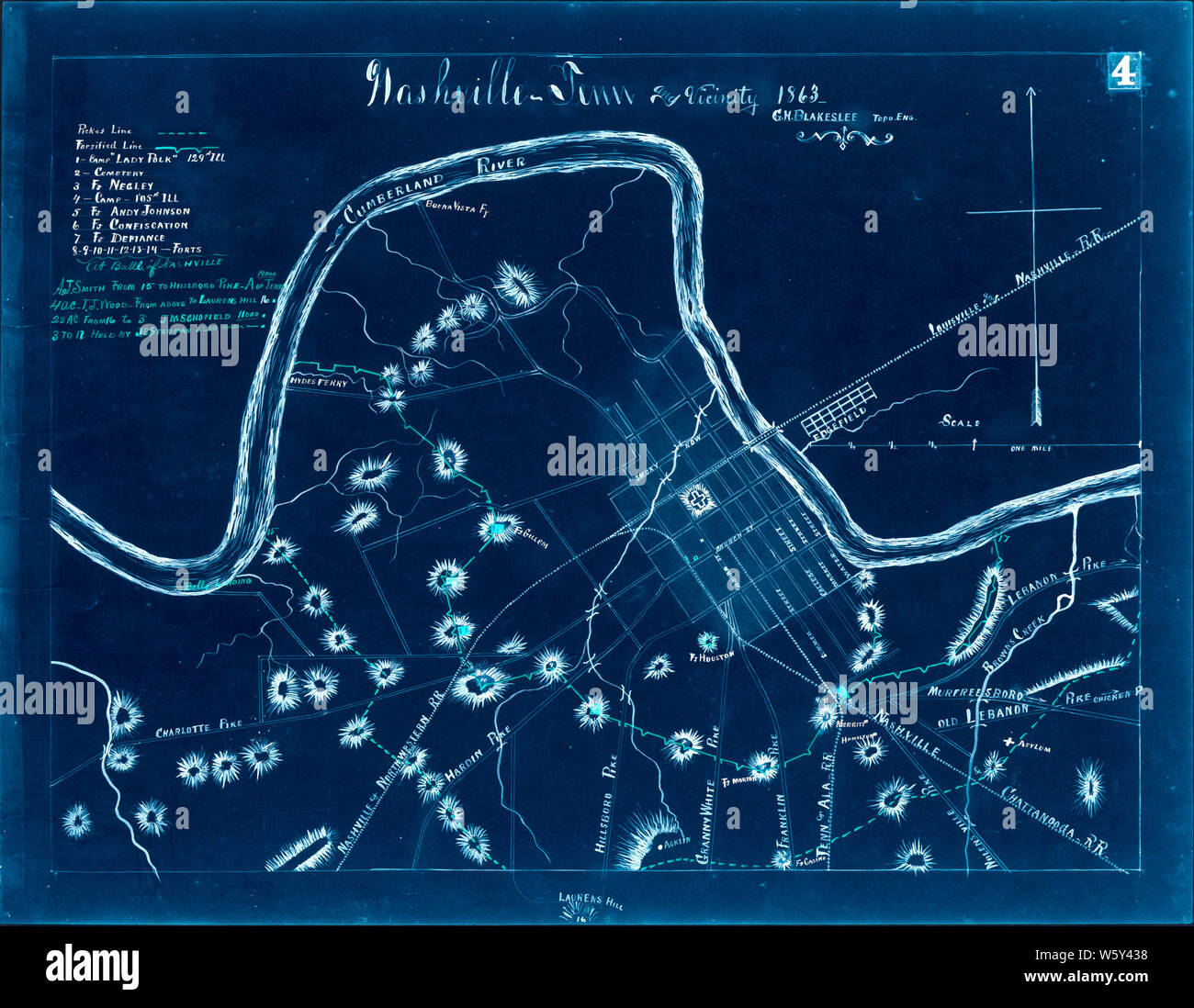 Civil War Maps 1178 Nashville--Tenn and vicinity 1863 Inverted Rebuild ...